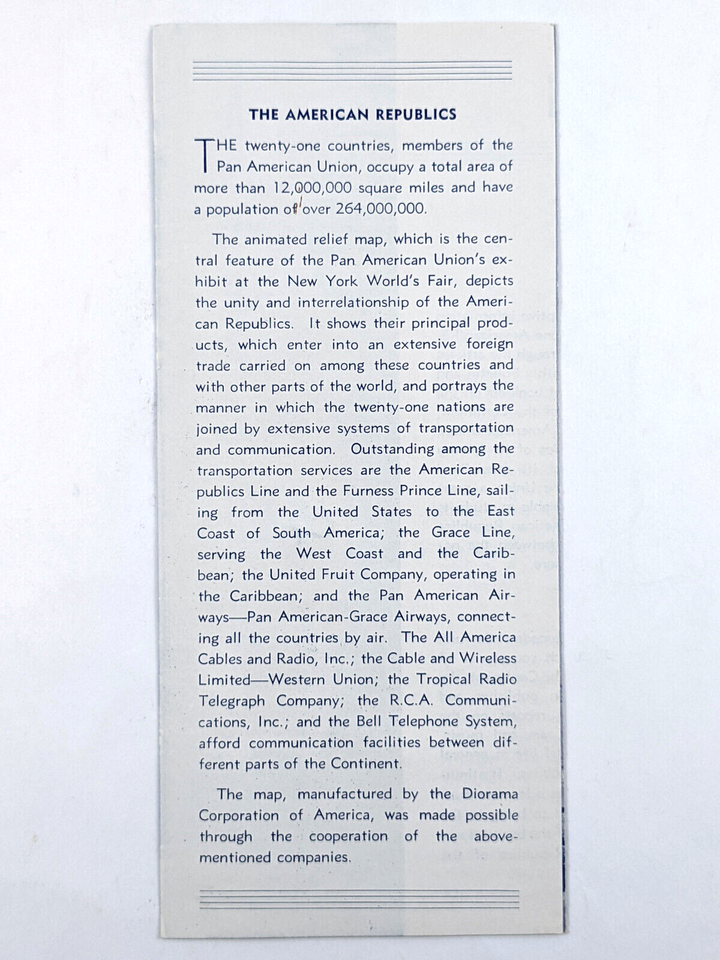 Pan American Union Brochure New York Worlds Fair 1939 | eBay