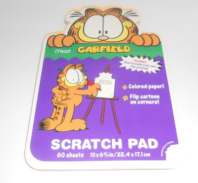Garfield the Cat Mead Color Paper Scratch Pad 60 Sheets Flip Cartoons ...