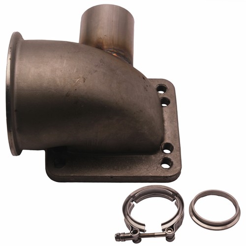 Stainless 3" V band 90 Deg T3/T4 Car Turbo Elbow Adapter Flange Cast WG ...