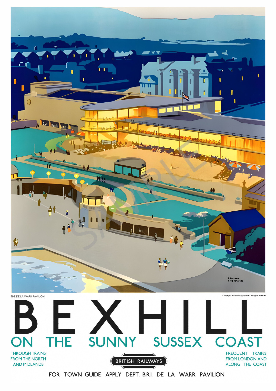 VINTAGE RAILWAY POSTER Bexhill Tourism Travel ART PRINT Sussex A3 A4 ...