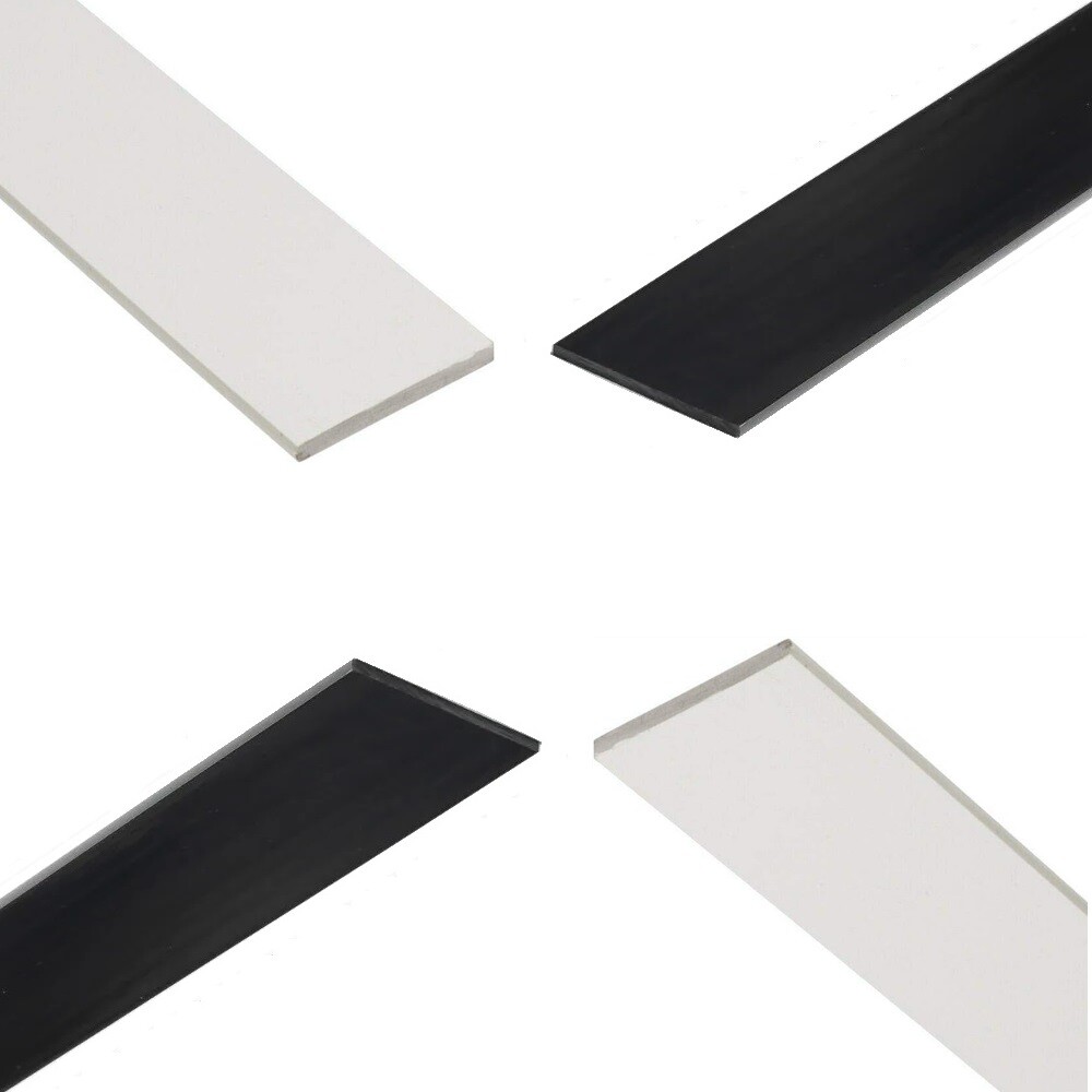 Plastic Flat Bar Strips Trim PVC White Black Rigid Flat Plastic Sheet ...