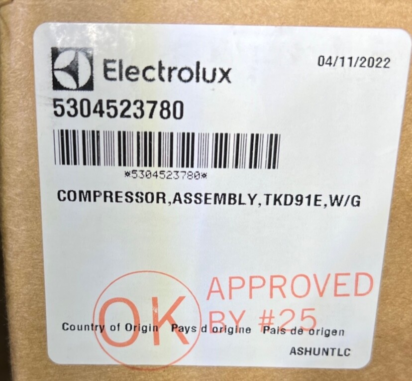 5304523780 ELECTROLUX/FRIGIDAIRE OEM BRAND NEW REFRIGERATOR COMPRESSOR ...
