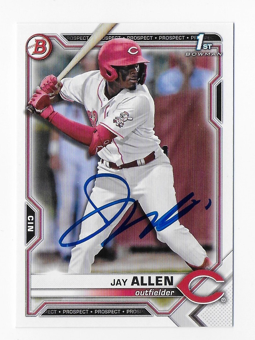 2021 BOWMAN DRAFT #BD-11 JAY ALLEN REDS AUTOGRAPHED SIGNED BASEBALL ...