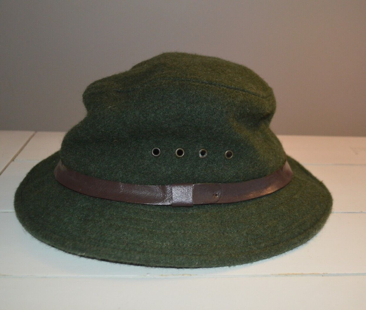 Vintage Filson Mackinaw Wool Packer Hat USA M Green - Gem
