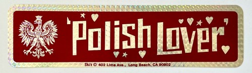 1980s Polish Lover Vintage Bumper Sticker Decal Retro Poland Flag ...
