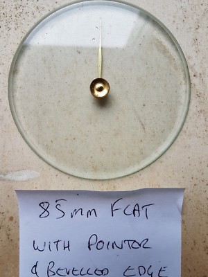 Barometer replacement glass - 85mm Flat with pointer and bevelled edge ...