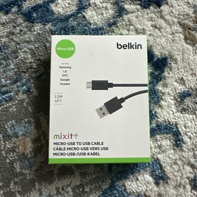 Belkin F2CU012BT04-BLK 4FT Micro USB to USB Charge Sync Cable Black ...
