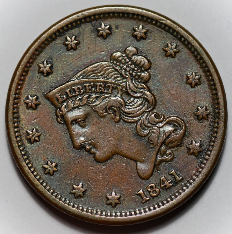 1841 Braided Hair Liberty Head Large Cent (N-5) - US 1c Copper Coin | eBay