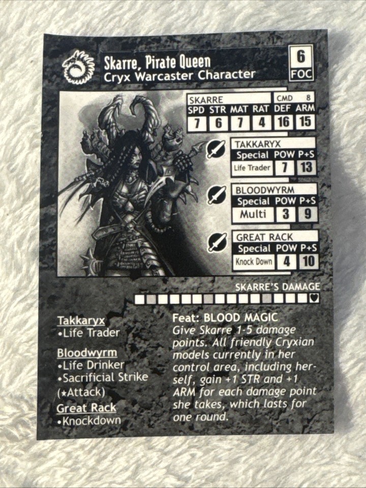 Warmachine Cryx Skarre Pirate Queen Warcaster Metal Miniature 2003 ...