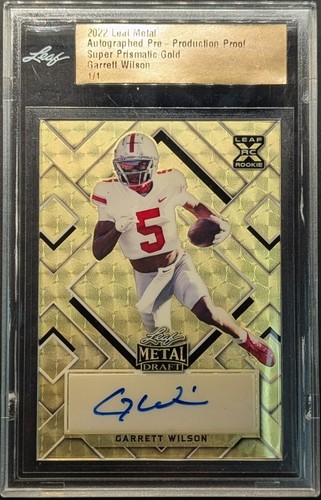 GARRETT WILSON 1/1 Gold Vinyl Rookie Auto 2022 Leaf Metal Superfractor ...