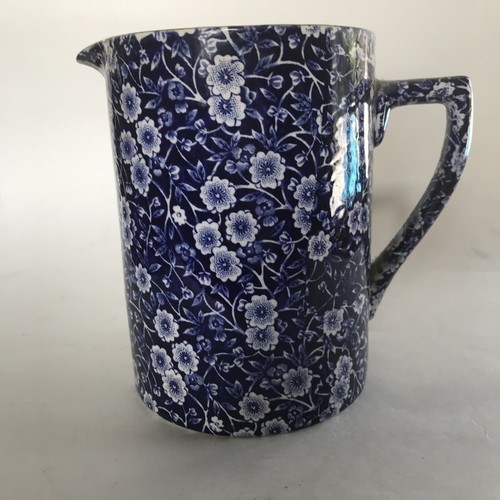 Vintage Calico Staffordshire England Large blue pitcher - Crownford ...