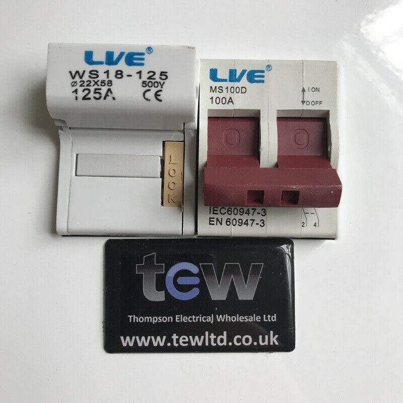 Metal Fused Box c/w DP 100A Isolator with 63A/80A/100A fuses MCFS100/3F ...