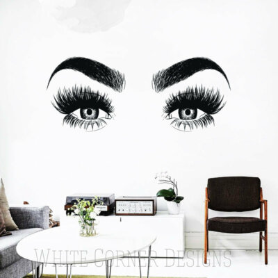 Lashes Decal, Eyelashes Decal, Lashes Sticker, Lashes Decor, Beauty ...