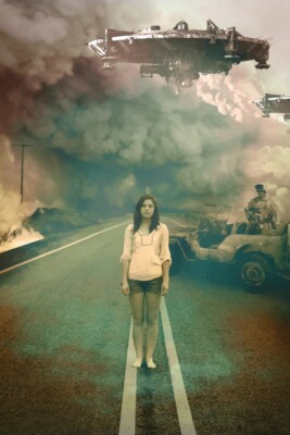 Aircraft ufo photo manipulation war soldier women Custom Gaming Mat ...