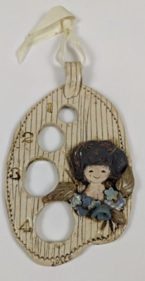 Joyce Thomas Pottery/stoneware wall hanging/measuring tool-woman with ...