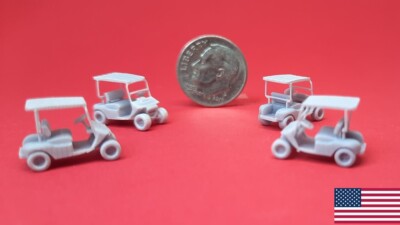 N Scale 1/160 4 Golf Carts highly detailed, 3D printed resin, unpainted ...