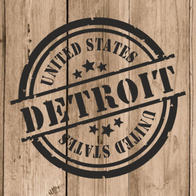 Detroit Sticker Vinyl 10 cm / 4" Decal Stamp United States USA Car ...