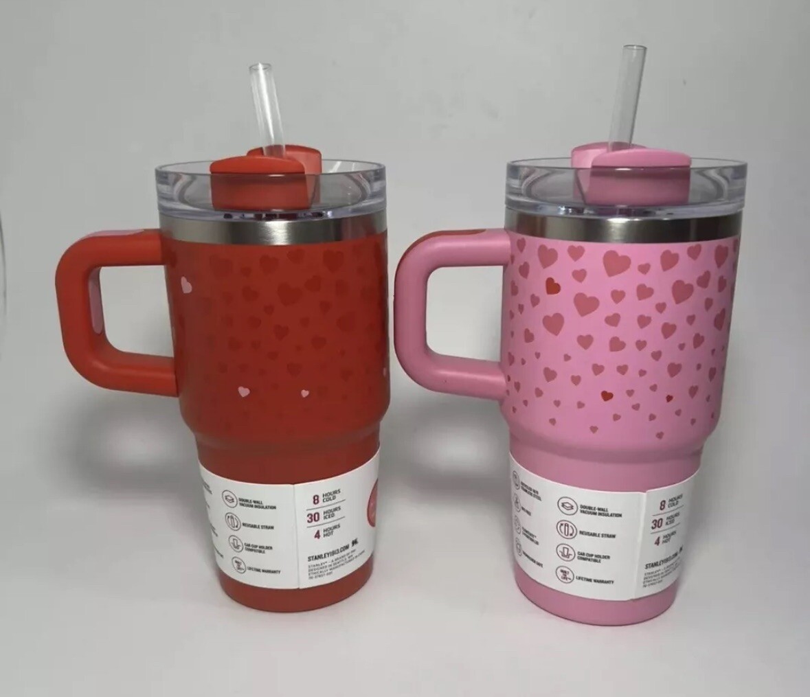 Stanley Cup Valentine’s Day 2025 Ruby Red & Sweet Hearts 20 oz 2 Pack ...