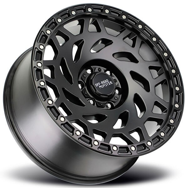17x9" Off Road Monster Wheels M50 Gloss Black with Black Ring Rims (5 ...