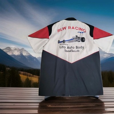 🏁Vintage Speed Zone Racing Shirt Mens Lrg Embroidered Dragster RLW ...