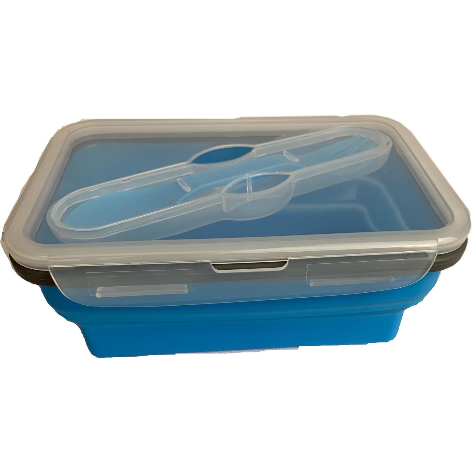 Milicamp Silicone Collapsible Light Blue Lunch Box School College Work ...
