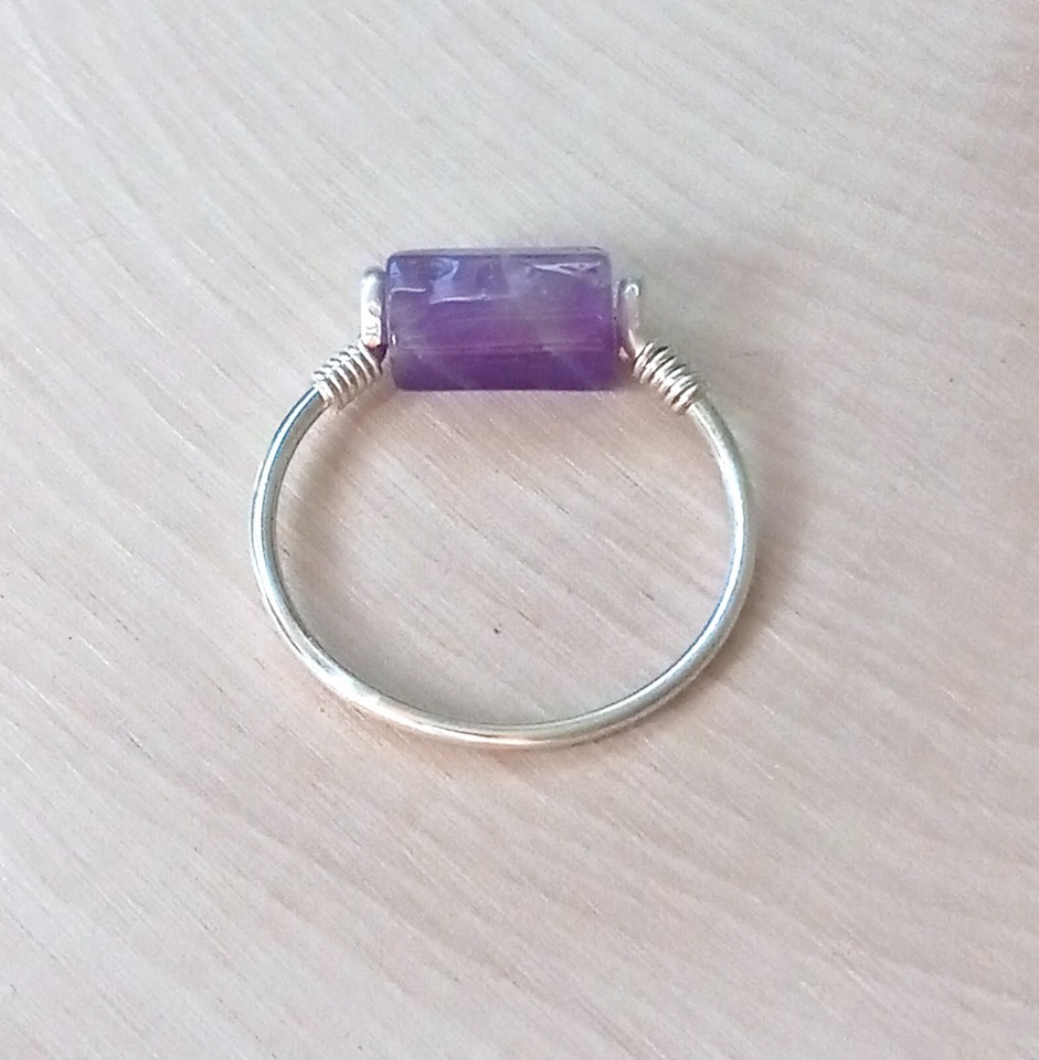 Amethyst Statement Ring, Handcrafted Wire Wrap, Gold or Silver Band ...