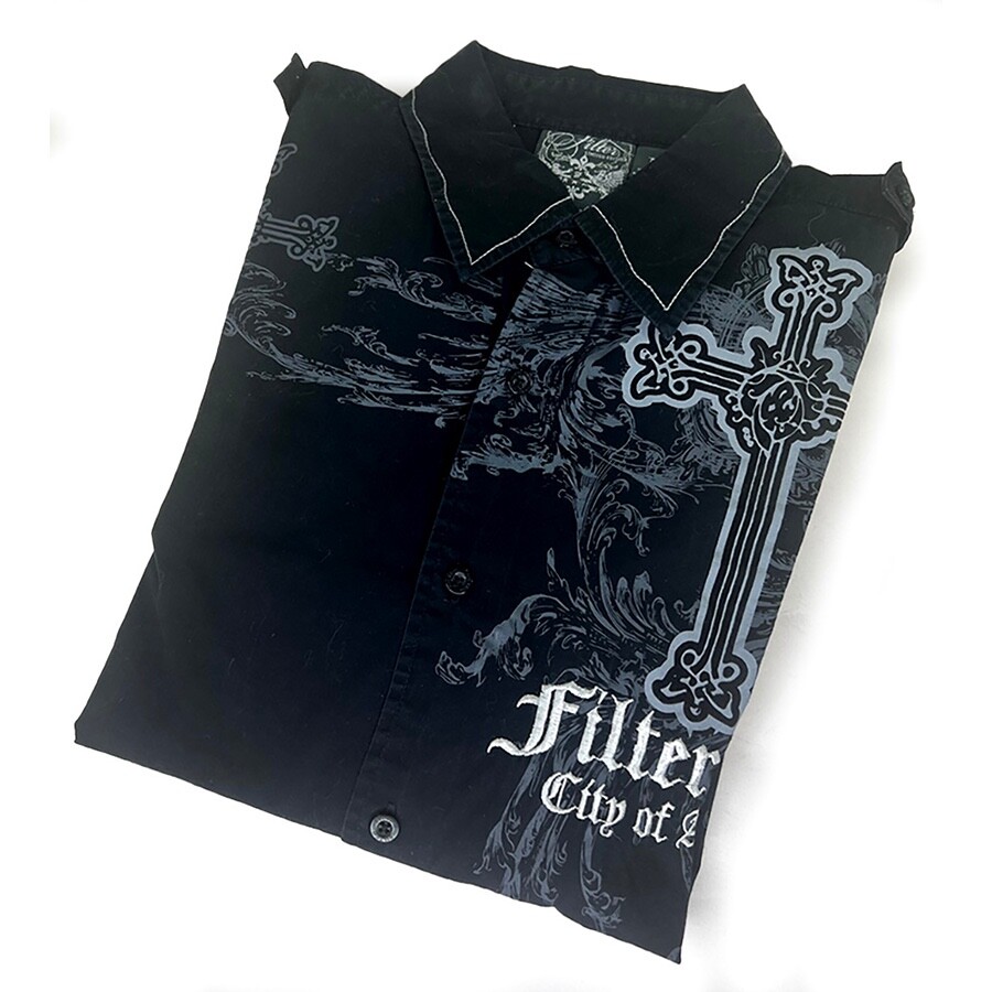 Filter Limited Edition Black Button-Front Shirt with … - Gem
