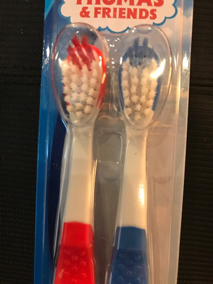 THOMAS THE TRAIN 2pk BRUSH BUDDIES TOOTHBRUSHES RED & BLUE New/Sealed ...