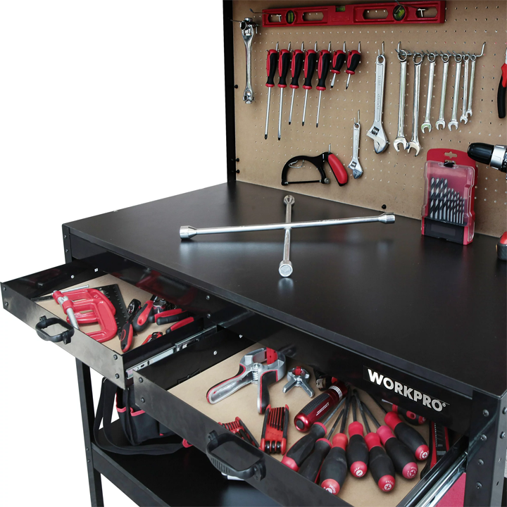 Multi Purpose Heavy Duty Workbench With Work Light by WorkPro Garage ...