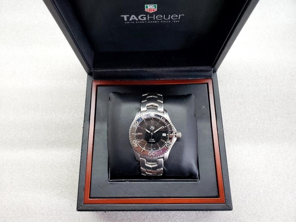TAG HEUER LINK QUARTZ BLACK DIAL DATE ST. STEEL MEN'S WATCH WJ1110-0 ...