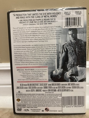 Julius Caesar (DVD, 1953) Marlon Brando - James Mason Greer Garson ...