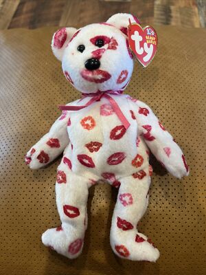 TY Beanie Baby 2003 Kissy Bear w Kisses Mint Rare Retired Babies MWMT ...