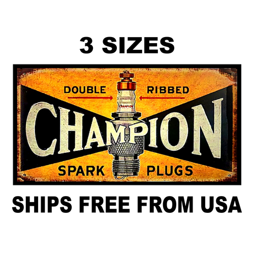 CHAMPION Spark Plug Sticker-New Replica Vintage 70’s 80’s Racing Decal ...