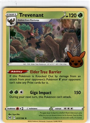 Pokemon Trading Card Games 2023 Trick or Trade Foil Holo Trevenant 017/ ...