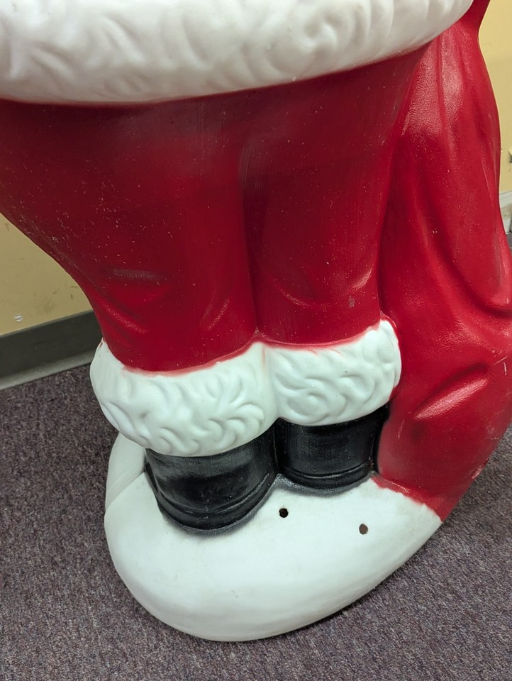 GS Vtg 5ft Santa Clause Plastic Blow Mold Light Up Yard Plastic ...