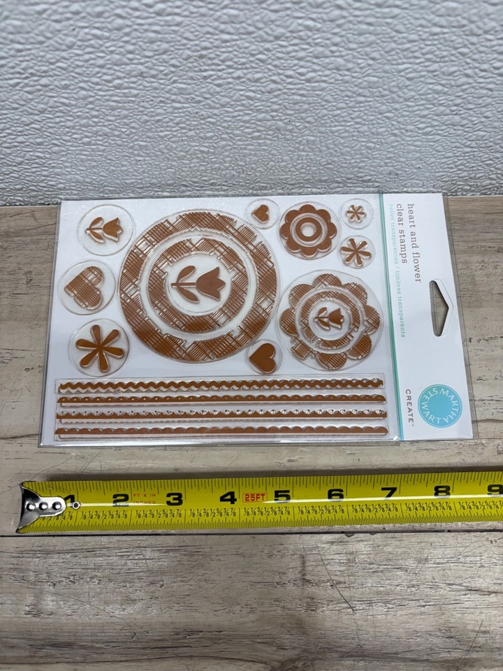 2007 Martha Stewart Heart And Flower Clear Stamps New | eBay