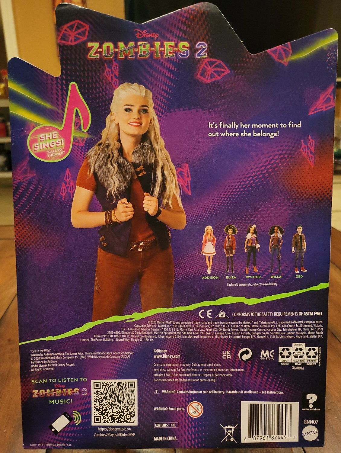 Mattel Disney Zombies 2 Singing Addison Wells Barbie Doll Jointed RARE ...