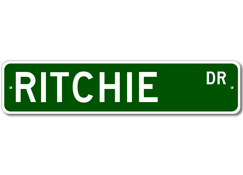 Ritchie Drive Street Sign Personalized Custom Last Name Metal Aluminum ...