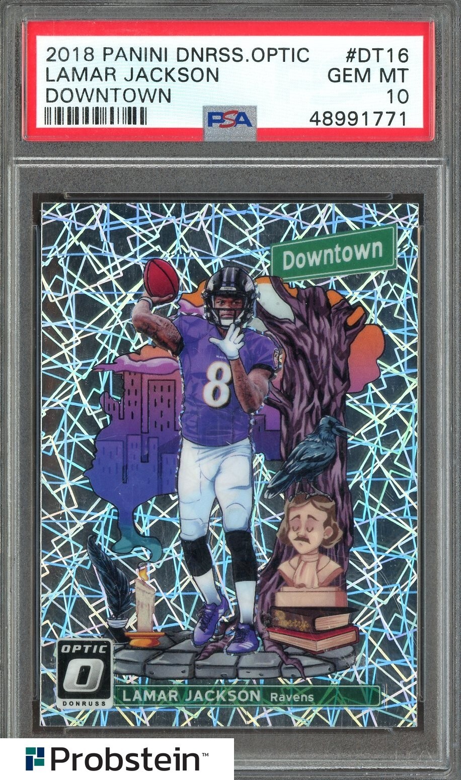 2018 Donruss Optic Downtown #DT16 Lamar Jackson RC Rookie SSP PSA 10 ...