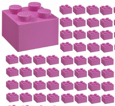 ☀️50x NEW LEGO 2x2 DARK PINK Bricks (# 3003) BULK Parts City Building ...