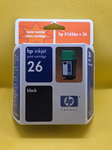 Genuine HP 26 Black Ink Cartridge 51626A Expired April 2003 NEW Sealed ...