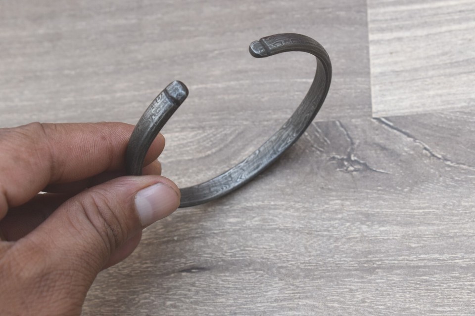 Vintage Damascus Steel Hand Forged Bracelet Men's Cuff Bracelet jewelry ...