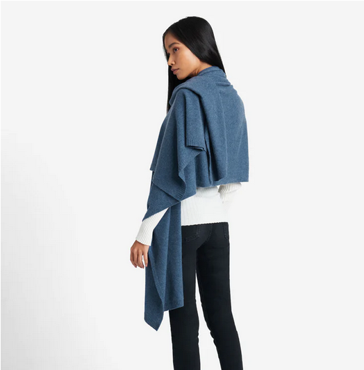 Kenneth Cole 100% Pure Cashmere Wrap/shawl/scarf blue L $398 NEW unisex ...