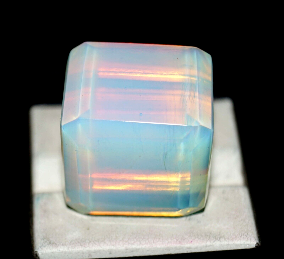 60+ Ct Australian Natural Blue Opal Cube Cut Certified Loose Gemstone ...