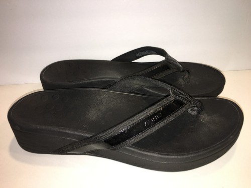 WOMENS BLACK ORTHAHEEL VIONIC THONGS FLIP FLOPS HIGH TIDE Sandals SHOES ...