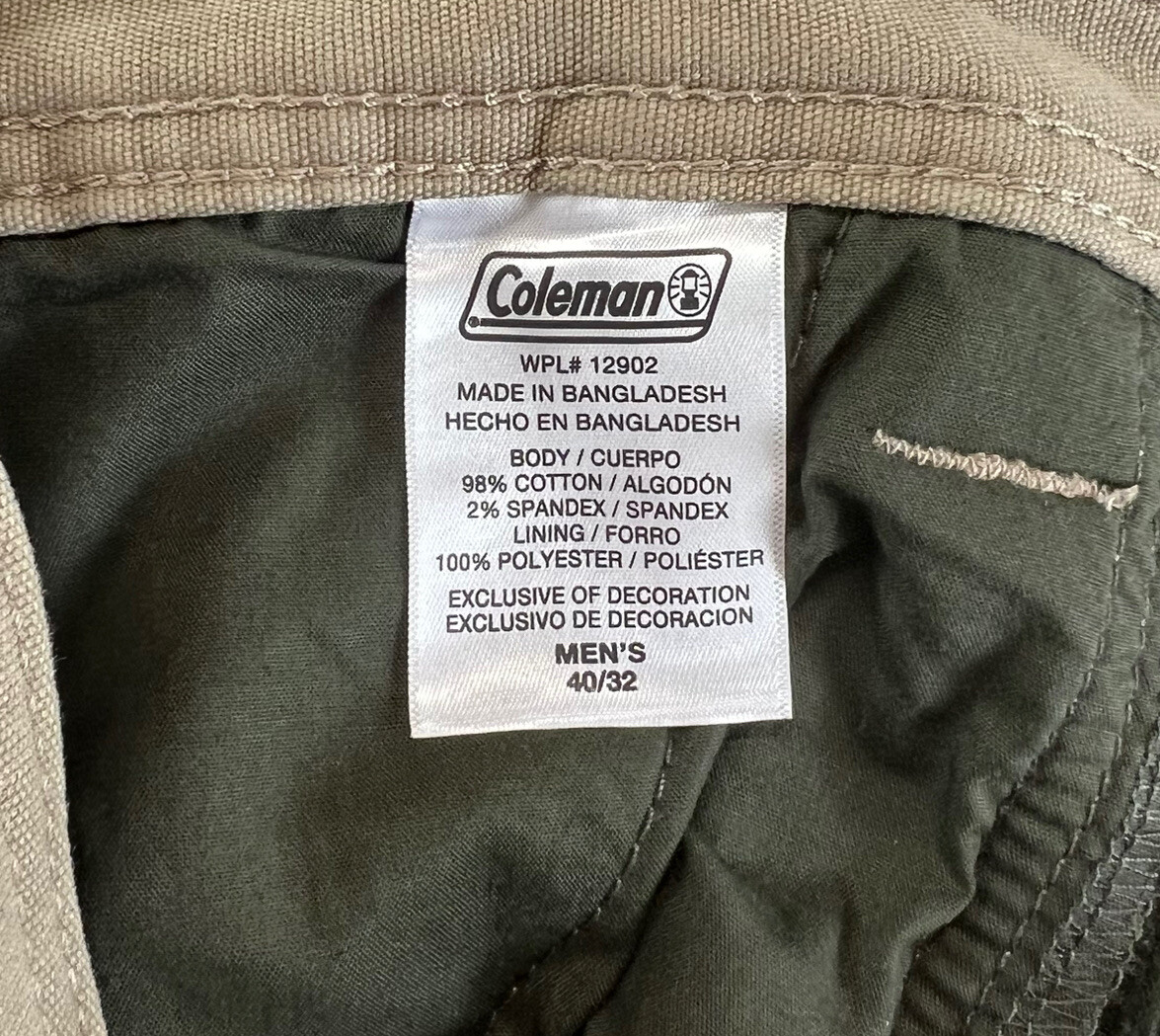 Coleman Mens Tan Canvas Fleece Lined Stretch Utility Work Pants Jeans ...