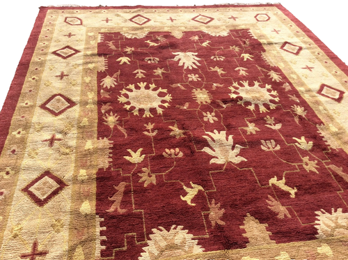 RUG CARPET HAND KNOTTED VINTAGE MODERN NEPALESE ORIENTAL , NEPAL 11? 9 ...