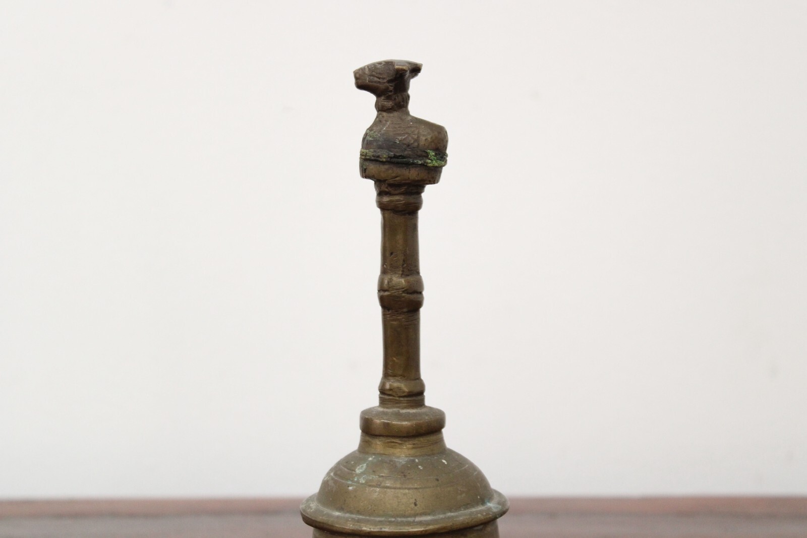 Antique Bell Brass Pooja Bell Handheld Ghanti Nandi Vintage Hindu Hand ...