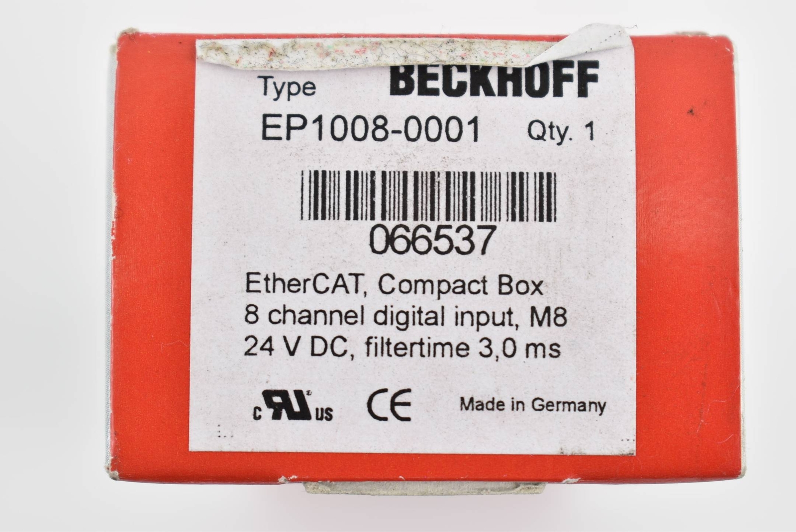 Beckhoff EtherCAT Box 8-Kanal-Digital-Eingang 24 V DC 3ms M8 EP1008 ...