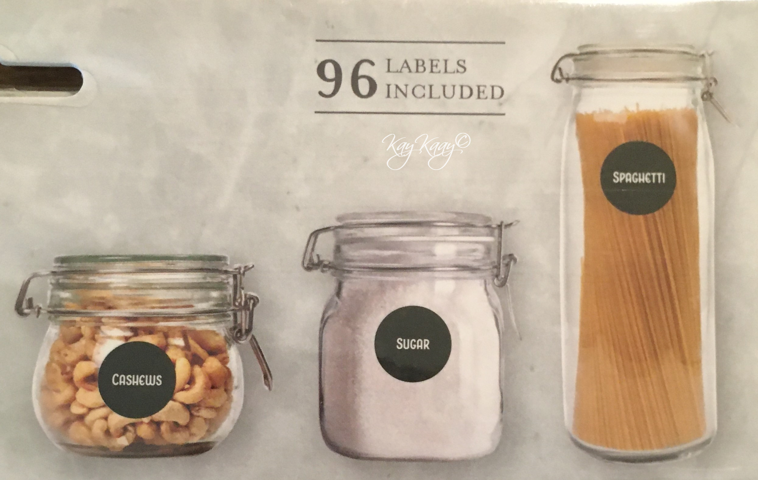 CORE KITCHEN Set of 96 Pantry Label Stickers - CHALKBOARD CIRCLES Grey ...